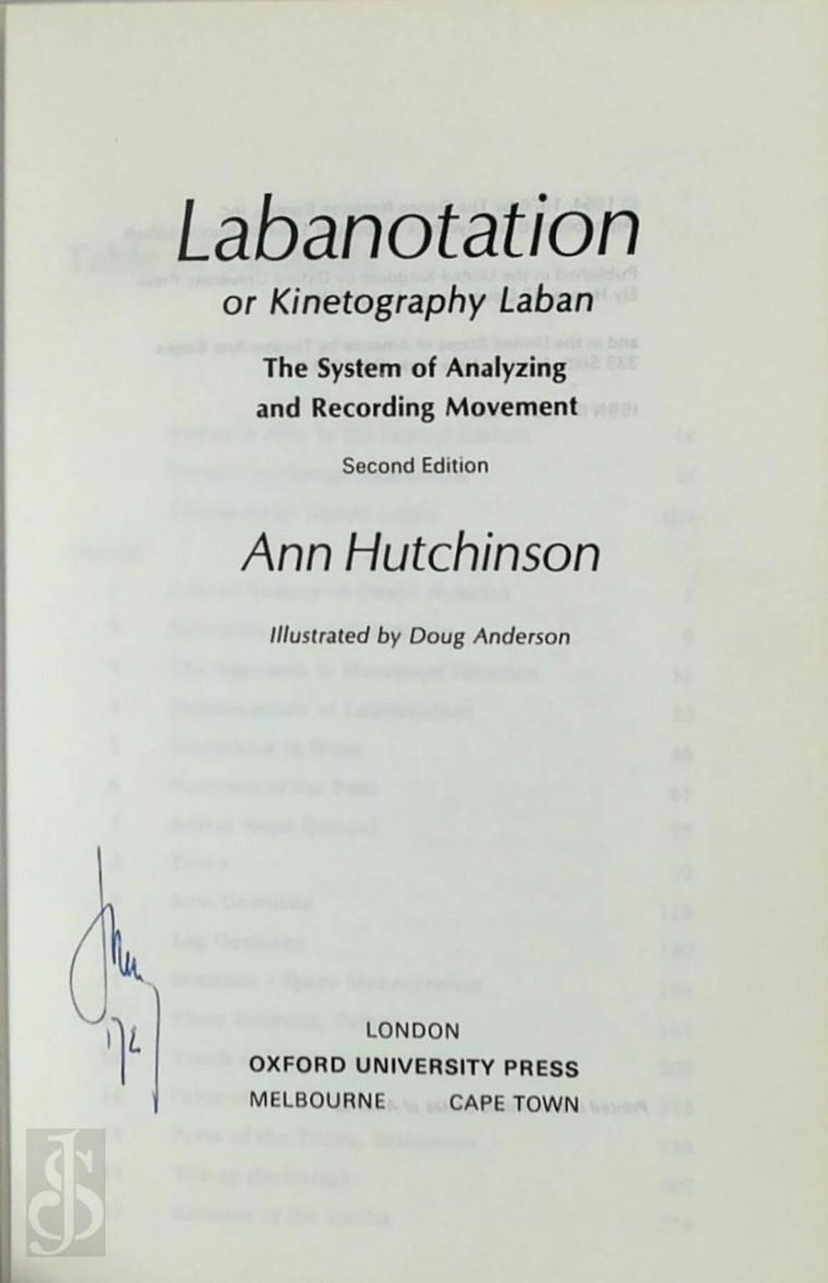 Labanotation of Kinetography Laban - Ann Hutchinson - (ISBN: 0193113090 ...