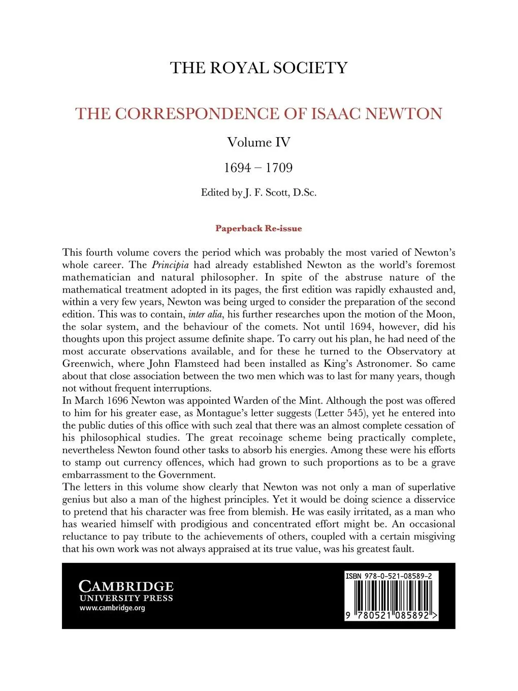 The Correspondence of Isaac Newton - Isaac Newton - (ISBN ...