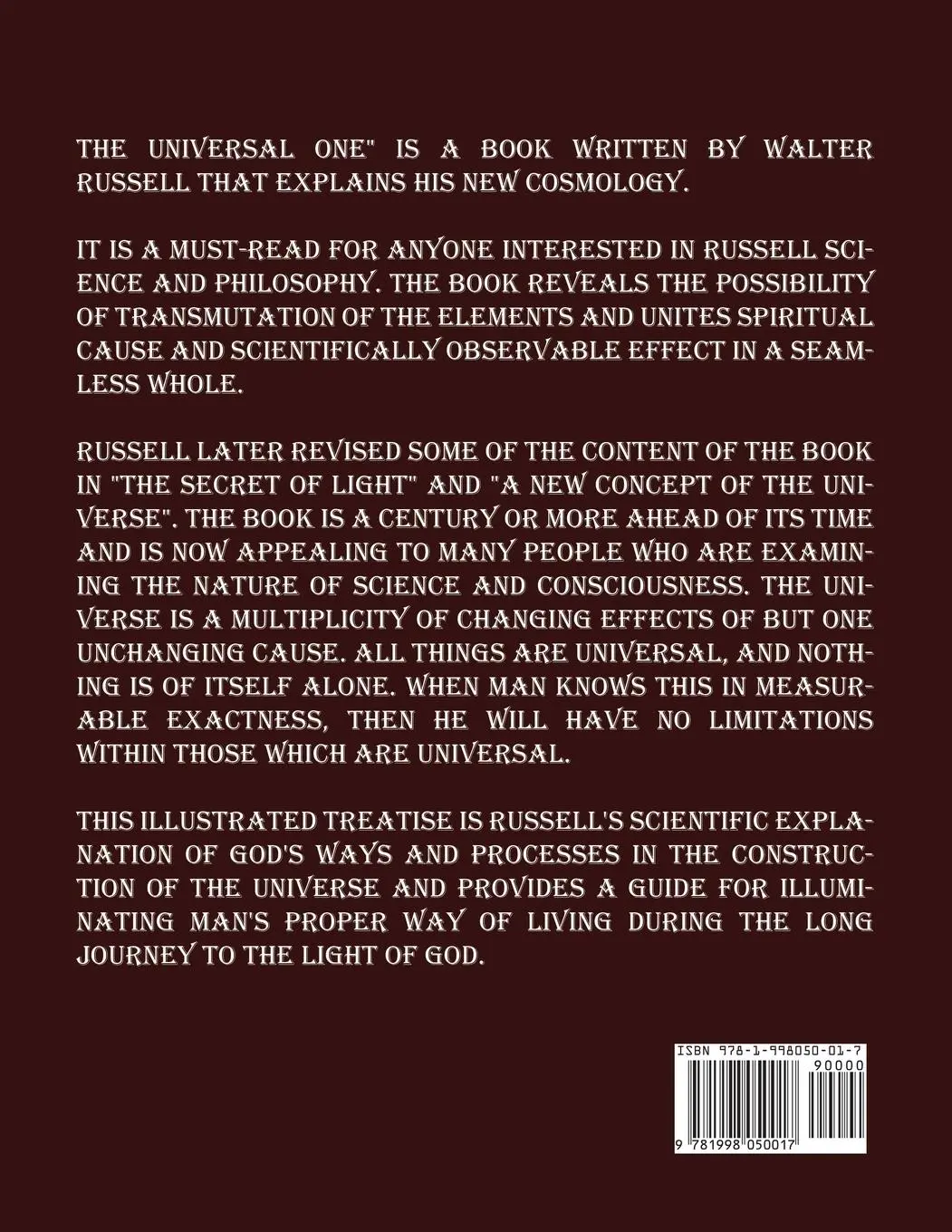 The Universal One - Walter Russell - (ISBN: 9781998050017) | De Slegte