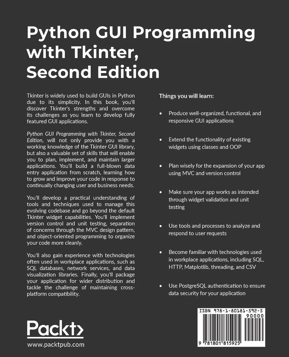 Python GUI Programming with Tkinter - Alan D. Moore - (ISBN ...
