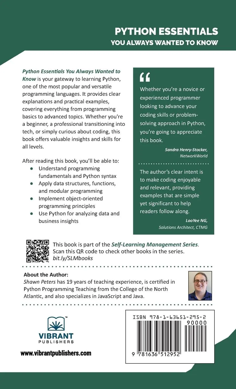 Peters, S: Python Essentials You Always Wanted to Know - Shawn Peters, Vibrant Publishers ...
