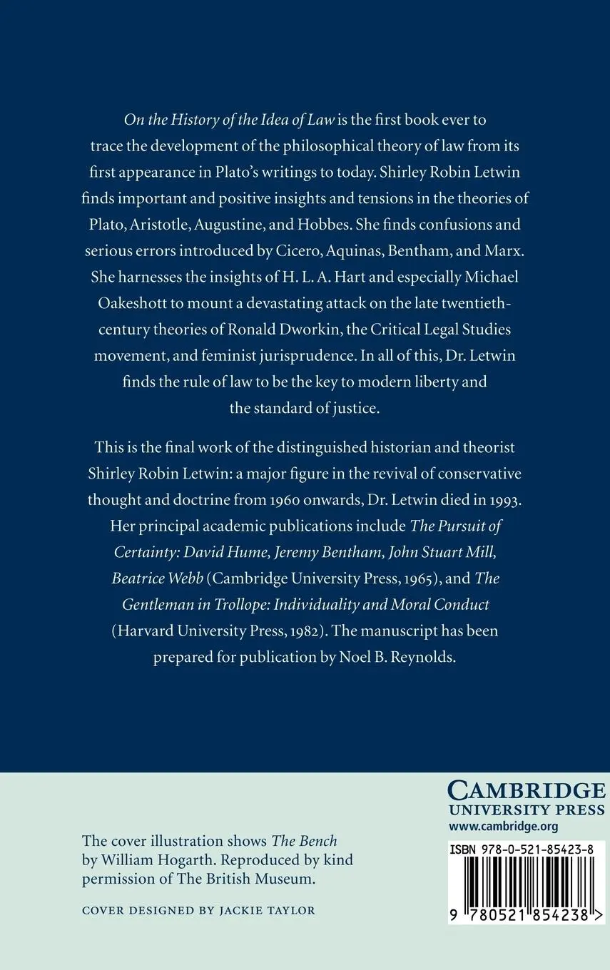 On the History of the Idea of Law - Shirley Robin Letwin - (ISBN ...