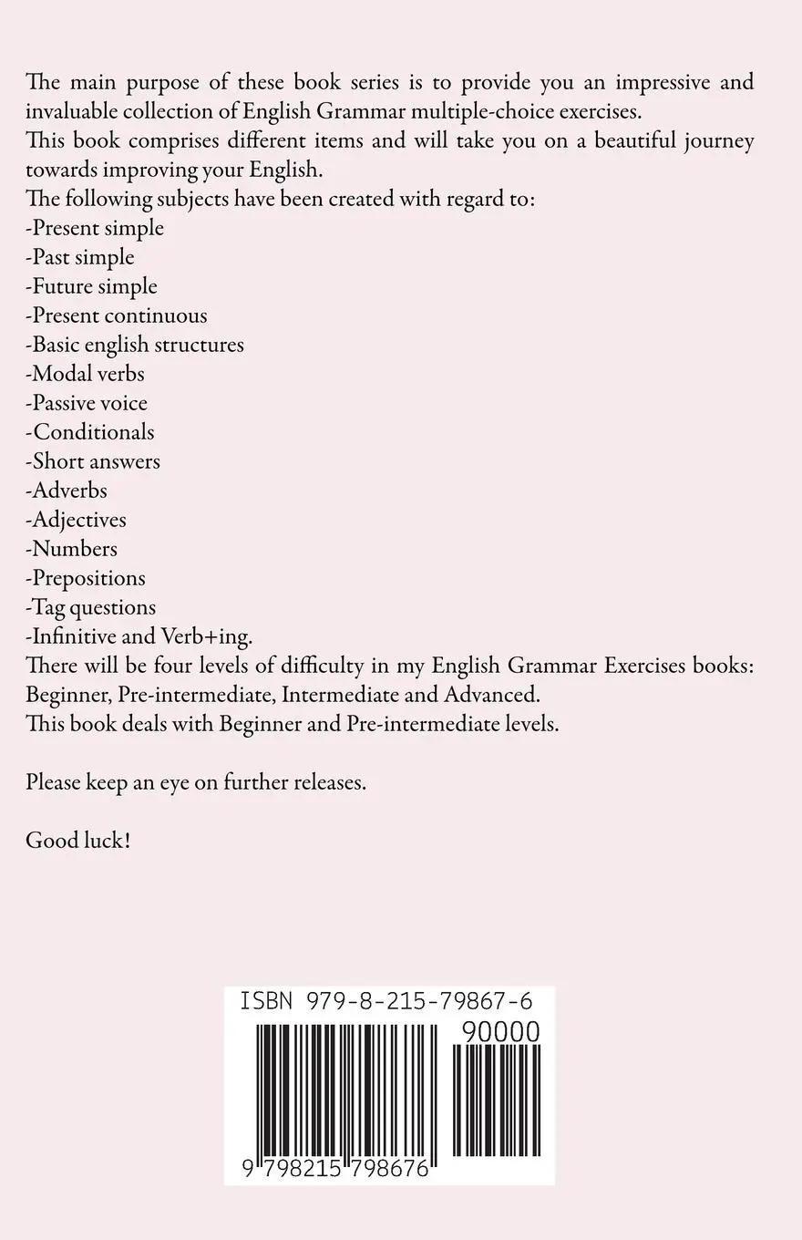 English Grammar Exercises with answers Part 1 - Daniel B. Smith - (ISBN ...