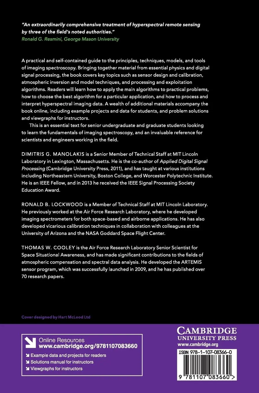 Hyperspectral Imaging Remote Sensing - Dimitris G. Manolakis, Ronald B ...