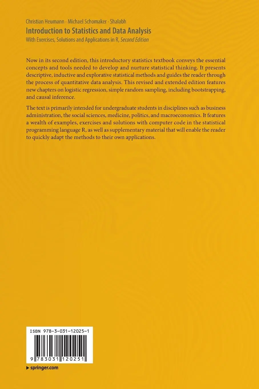 Introduction to Statistics and Data Analysis - Christian Heumann, Michael Schomaker, Shalabh ...