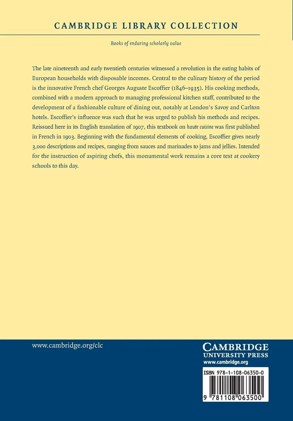 A Guide to Modern Cookery - Auguste Escoffier - (ISBN: 9781108063500 ...